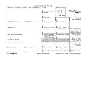 Fillable Online 2011 Form 1099-MISC - PayrollServicesMadeEasy.com Fax ...
