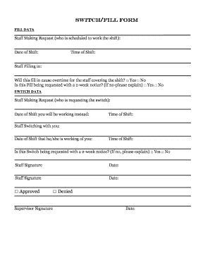 Fillable Online Switch/Fill Form Approved Denied Fax Email Print ...