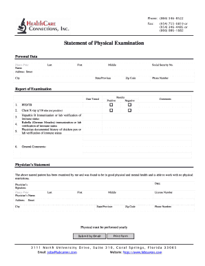 Fillable Online Statement of Physical Examination Fax Email Print ...