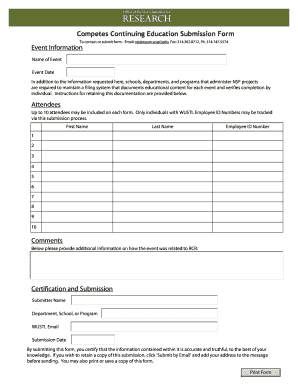 Fillable Online RCR Continuing Education Submission Form - Research at ...