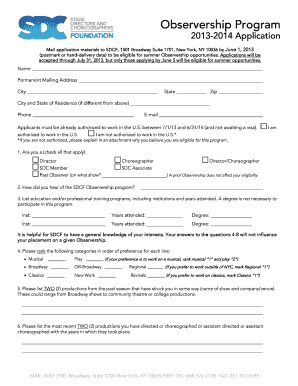 Fillable Online sdcweb Observership Program - Stage Directors and ...