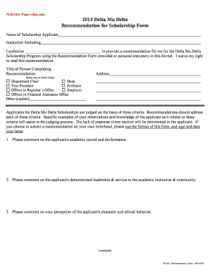 Fillable Online deltamudelta 2013 Delta Mu Delta Recommendation for ...