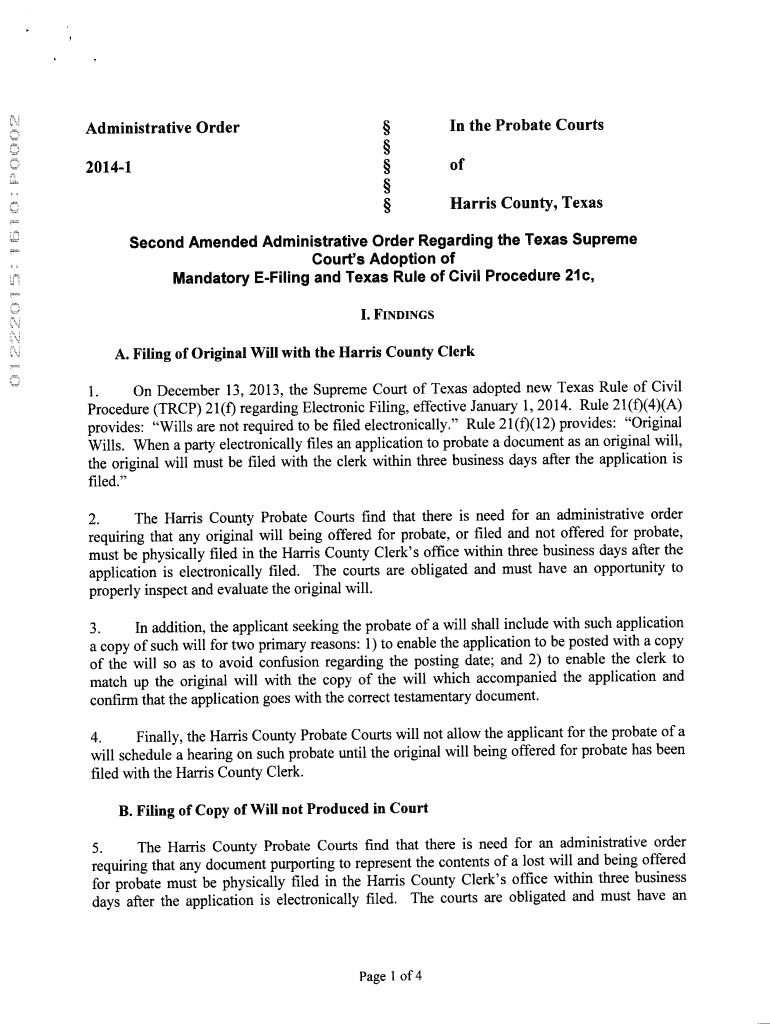 Fillable Online Second Amended Administrative Order Regarding the Texas Supreme Fax Email Print ...