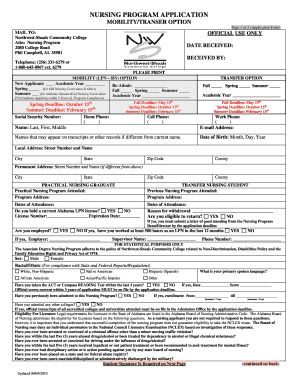 Fillable Online nwscc Nursing program application - Northwest-Shoals ...