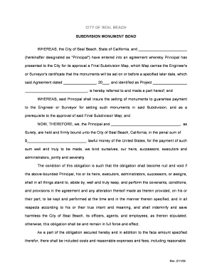 Fillable Online Monument Bond. Monument Bond Form Fax Email Print ...
