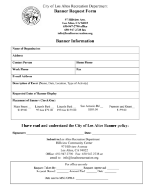 Fillable Online losaltosca Banner Request Form Banner Information ...