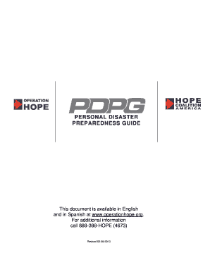 Fillable Online operationhope PERSONAL DISASTER PREPAREDNESS GUIDE ...