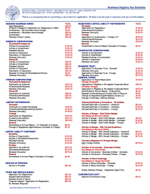 Fillable Online Business Registry Forms Business Registry Forms Fax ...