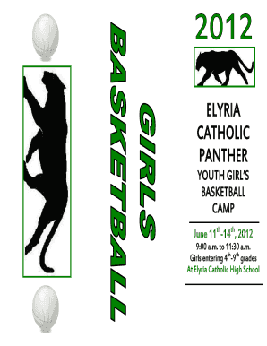 Fillable Online ELYRIA CATHOLIC PANTHER - Elyria Catholic High School ...