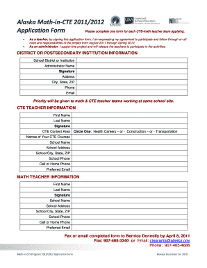 Fillable Online Math-In-CTE Workshop Application Fax Email Print ...