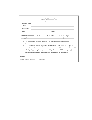 Fillable Online mcauleyhs Express Pay Information Form (please print ...
