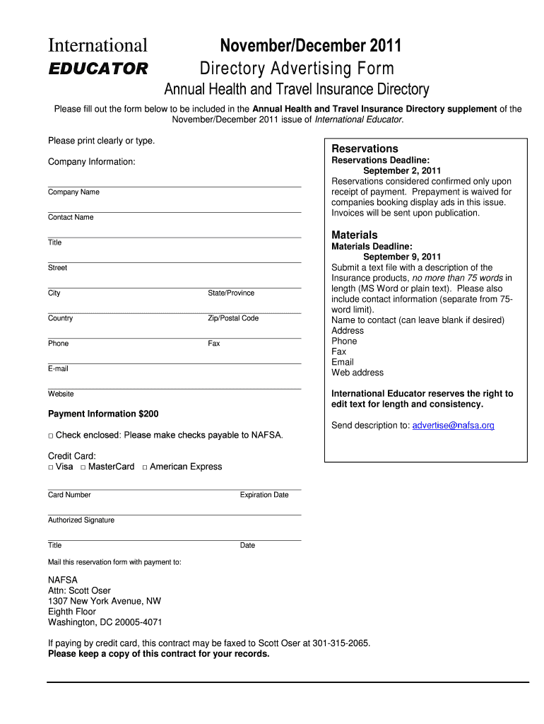 Fillable Online nafsa International - NAFSA - nafsa Fax Email Print - pdfFiller