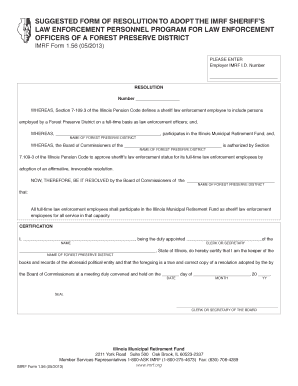 Fillable Online imrf Suggested form of resolution to adopt the imrf ...