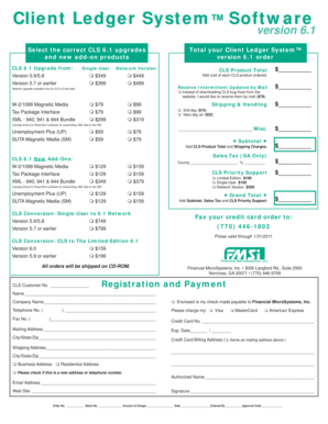Fillable Online CLS 6.1 Order Form - OldUsers.indd Fax Email Print ...