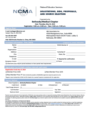 Fillable Online ncmahq Bethesda Medical SOLBID NES REG FORM 3.22.2014 ...