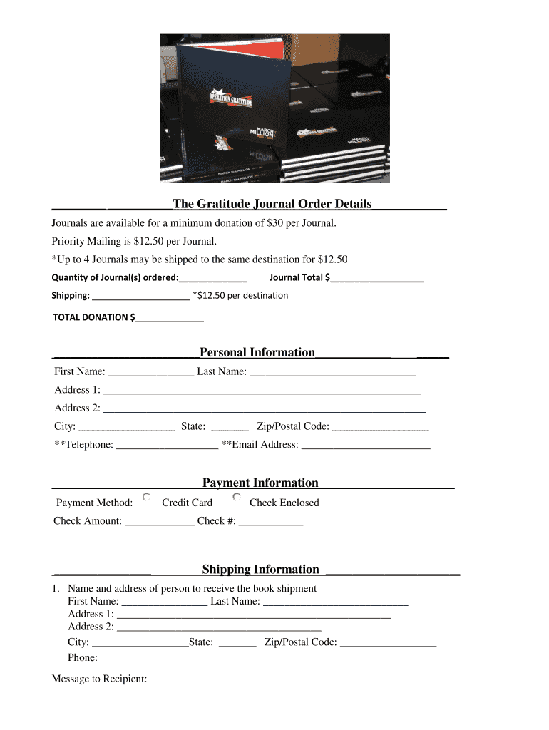 Fillable Online Journal Order Form_ByCheck-fillable - Operation Gratitude Fax Email Print ...