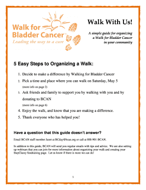 Fillable Online bcan Walk With Us! - Bladder Cancer Advocacy Network ...