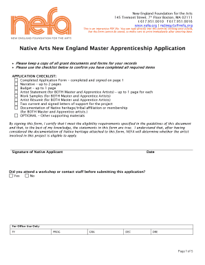 Fillable Online nefa Completed Application Form completed and signed on ...
