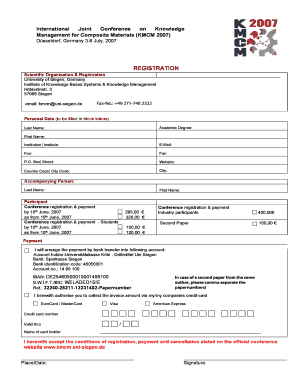 Fillable Online KMCM 2007 Registration Form 403.21KB Fax Email Print ...