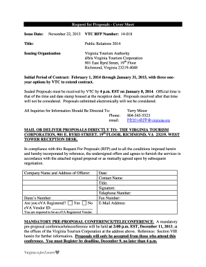 Fillable Online Request for Proposals - Cover Sheet Fax Email Print ...