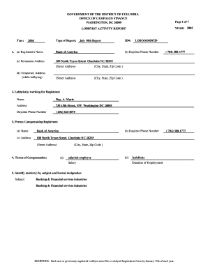 Fillable Online ocf dc 100 North Tryon Street Charlotte NC 28255 - ocf ...