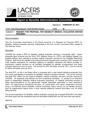 Fillable Online lacers Disability RFP- BAC Report.doc Fax Email Print ...
