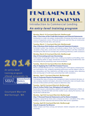 Fillable Online massbankers FUNDAMENTALS OF CREDIT ANALYSIS I ntroduc ...