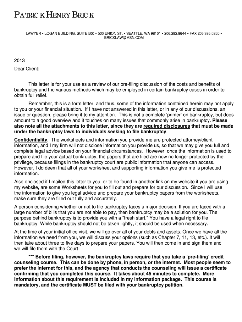 Fillable Online Bankruptcy Information Letter and Other Resources ...