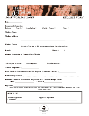 Fillable Online WORLD HUNGER REPORT FORM Fax Email Print - pdfFiller