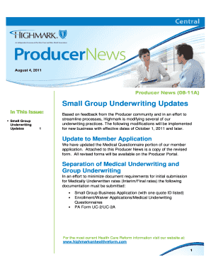 Fillable Online Small Group Underwriting Updates Fax Email Print ...