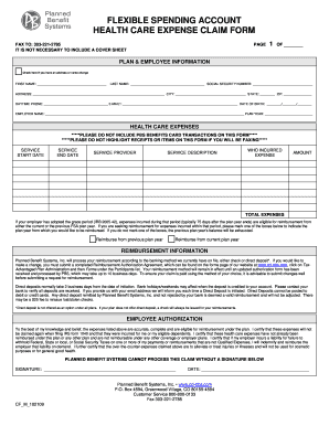 Fillable Online bvsd Flexible spending account health care expense ...