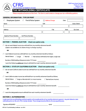 Fillable Online cfrs-ca TAX WITHHOLDING CERTIFICATE - CFRS-CA.org Fax ...