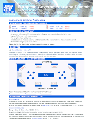 Fillable Online sifma Sponsor and Exhibitor bApplicationb - sifma Fax ...