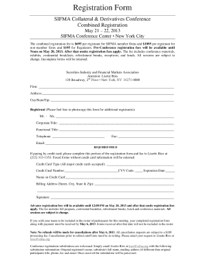 Fillable Online sifma Combination registration form - sifma Fax Email ...