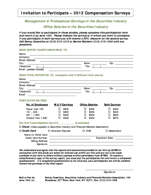 Fillable Online sifma 2012 Participation Form - sifma Fax Email Print ...