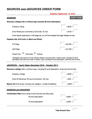 Fillable Online sifma SOURCES and eSOURCES ORDER FORM - sifma Fax Email ...