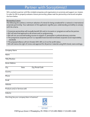 Fillable Online soroptimist Partner with Soroptimist! Fax Email Print ...