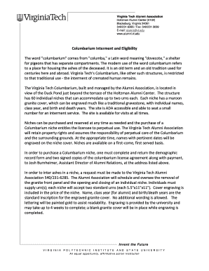 Fillable Online alumni vt Virginia Tech Letterhead - Virginia Tech ...