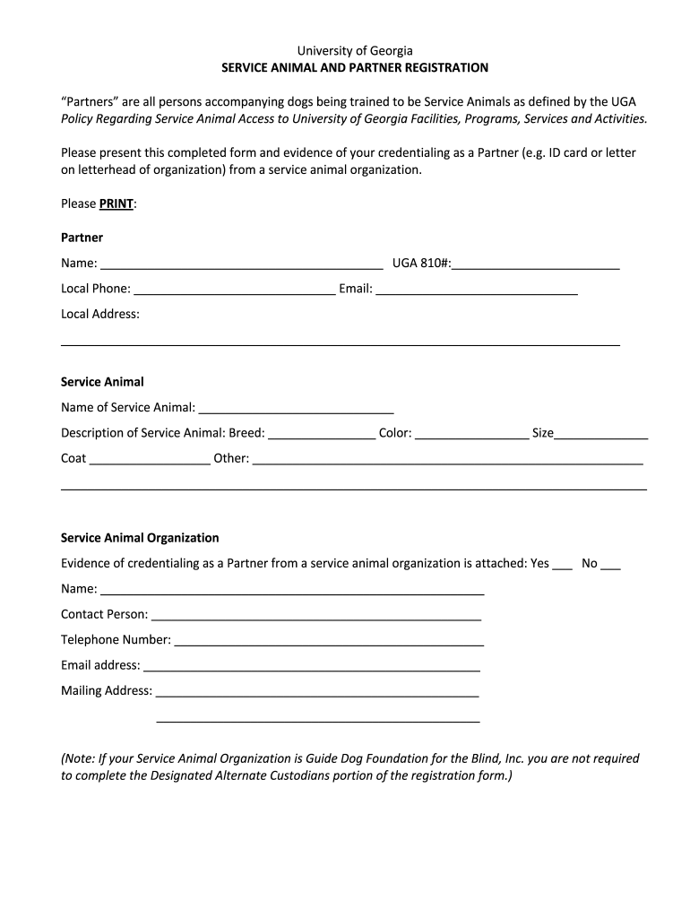 Service Dog Certificate Template