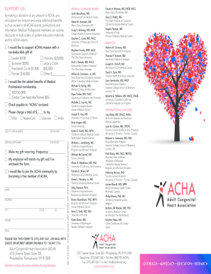 Fillable Online ACHA Brochure - Adult Congenital Heart Association Fax ...