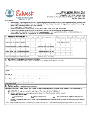 Fillable Online Add an authorized agent - Edvest Fax Email Print ...