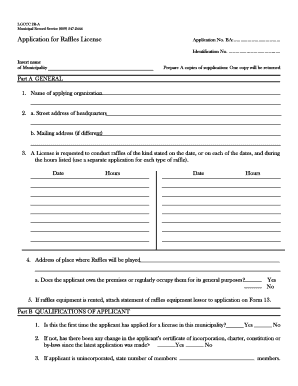 Fillable Online Application for Raffles Licensedoc Fax Email Print - pdfFiller