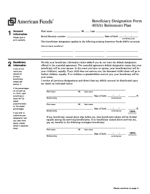 Fillable Online 403(b) Beneficiary Designation Form. 403B-031-0202 AFS-056-0303 Fax Email Print ...