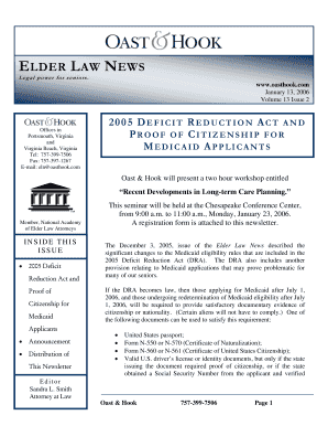 Fillable Online 2005 Deficit Reduction Act and Proof of bb - Hook Law ...