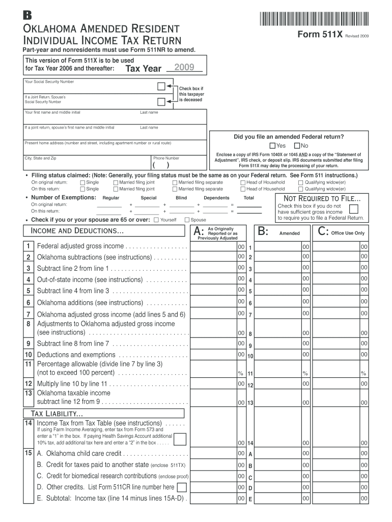 Fillable Online Oklahoma tax return amendment page Fax Email Print ...