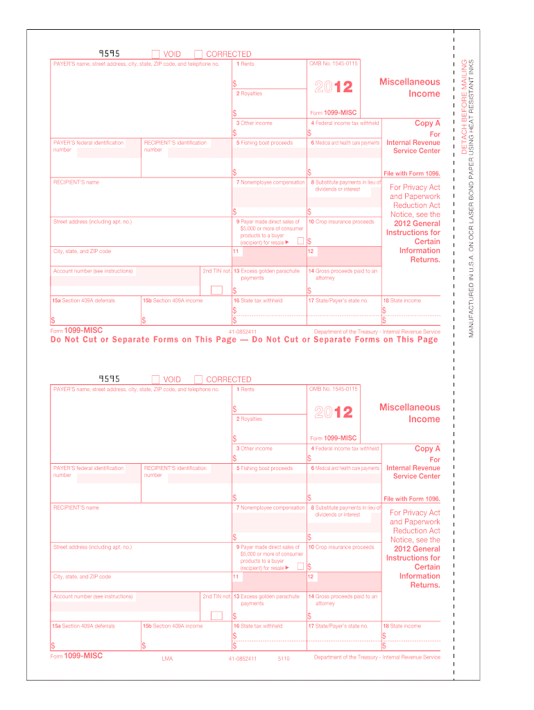 Fillable Online 1099 Misc A - THO Software Fax Email Print - pdfFiller