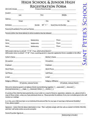 Fillable Online school mansfieldstpeters Saint Peter's School - St ...