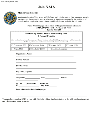 Fillable Online naiaonline NAIA: Join us (printable form) - naiaonline ...