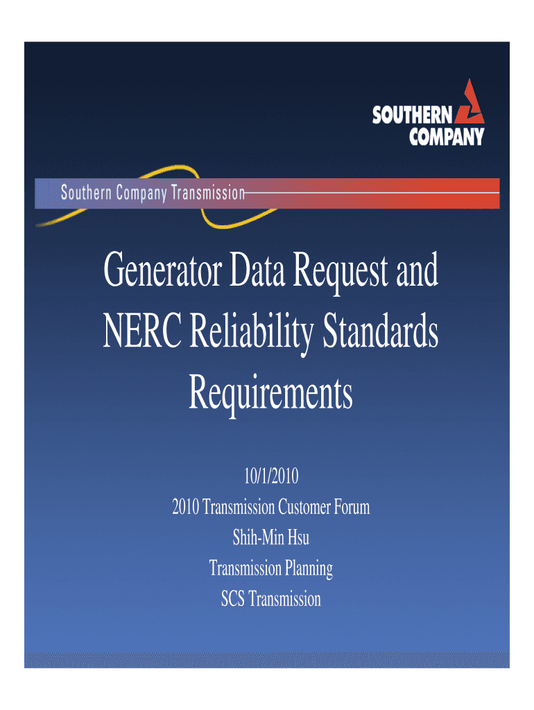 Fillable Online Generator Data Request and Fax Email Print - pdfFiller