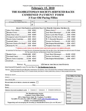 Fillable Online hambletonian James Lynch (Max Hempt) Fax Email Print ...